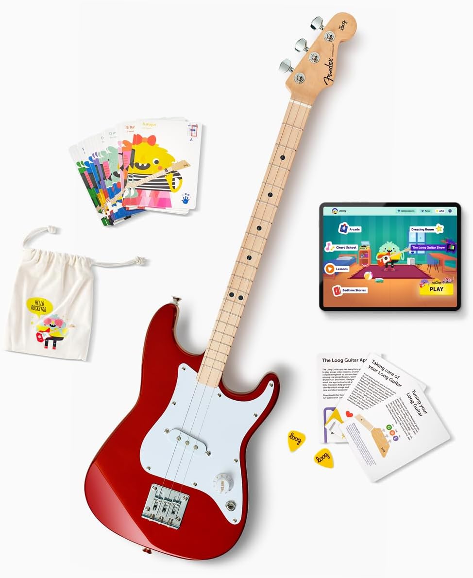 Fender x Loog 3-String Stratocaster Electric kids Guitar 3 string begi