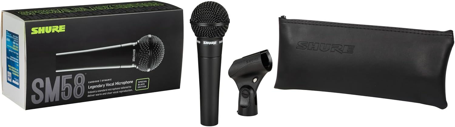 Shure SM58 Pro XLR Dynamic Microphone, clip, and bag Studio Live Speci