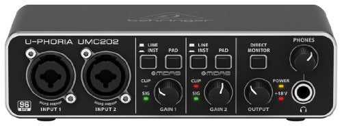 BEHRINGER UMC202 HD Audiophile 2x2, 24-Bit/192 kHz USB Audio Interface