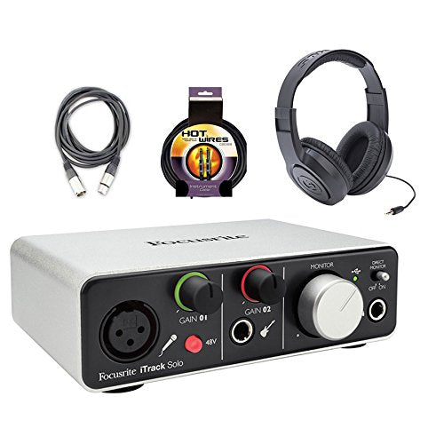 Focusrite iTrack Solo USB Interface with Headphones and Cables Bundle ...