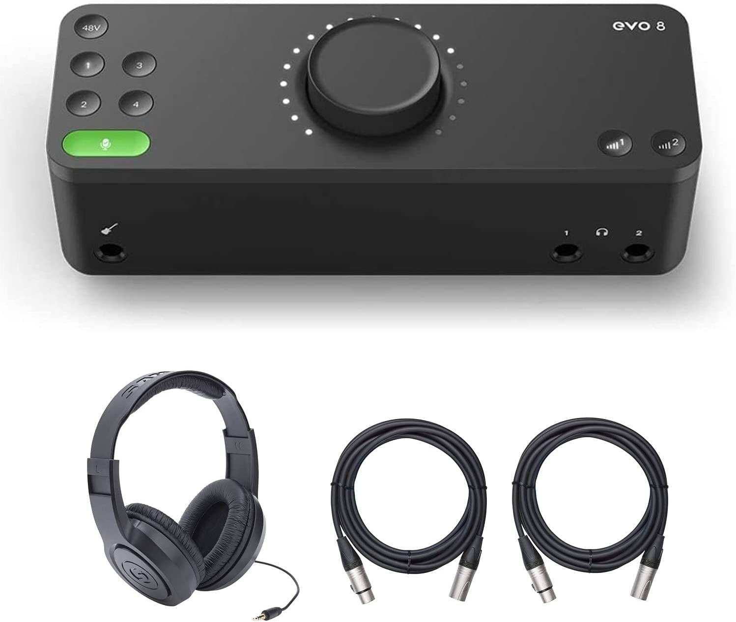 Audient Evo8 4 X 4 Usb Audio Interface + Samson Stereo Headphones + 2